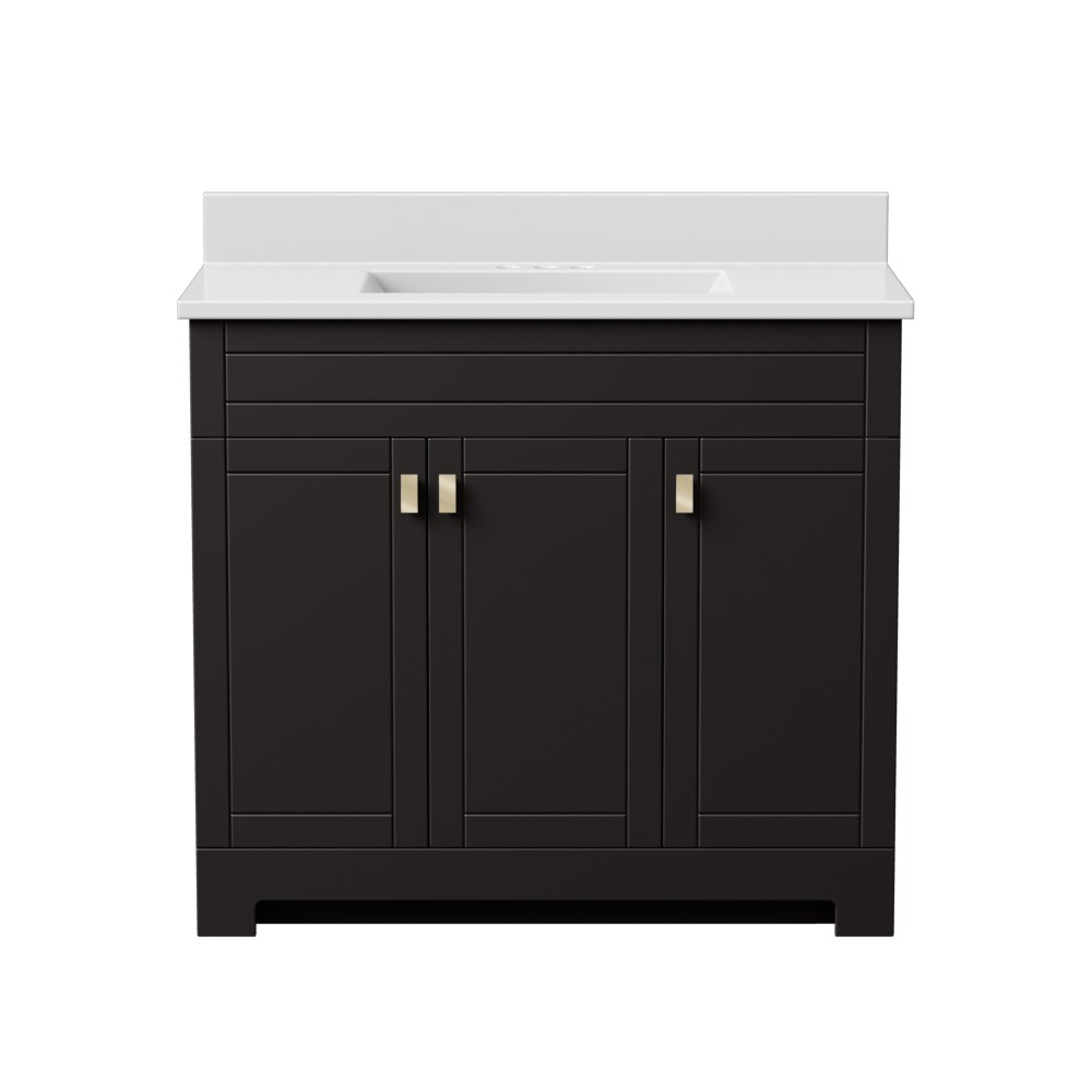 MagickWoods Elements Essex 37"W x 19"D Dark Chocolate Vanity and White ...